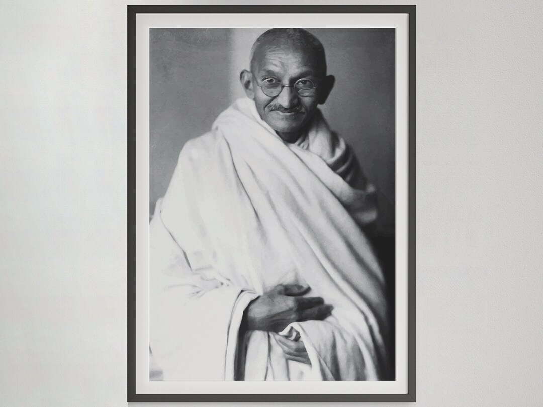 Mahatma Gandhi Poster, Black and White, Printable Wall Art, History ...