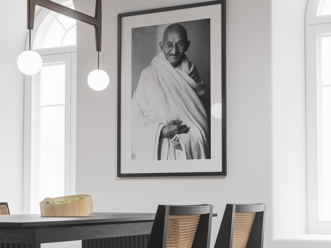 Mahatma Gandhi Poster Black and White Printable Wall Art - Etsy