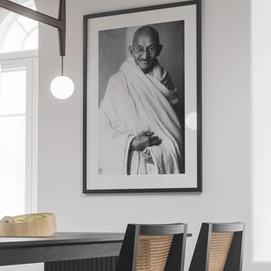 Mahatma Gandhi Poster, Black and White, Printable Wall Art, History ...