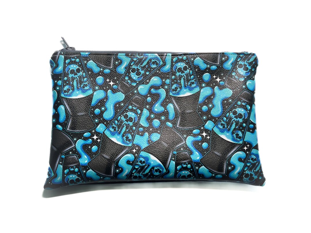 Skull Lava Lamp Zipper Pouch – Handmade Faux Leather Cosmetic Bag - Etsy