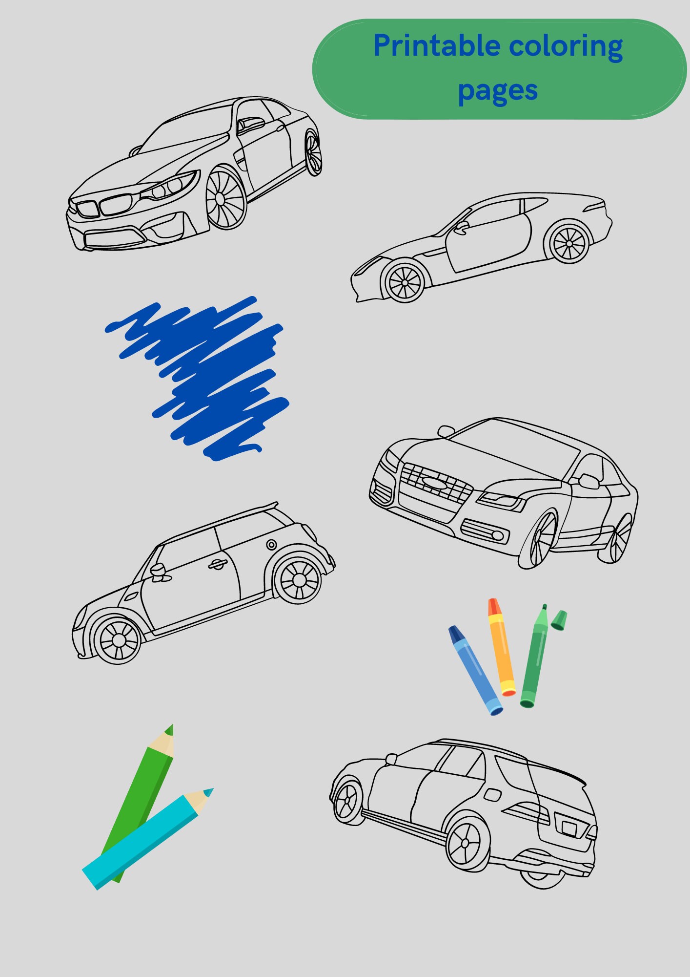 Cars Kids Coloring Pages, Printable Cars, Coloring Book,coloring Sheets ...