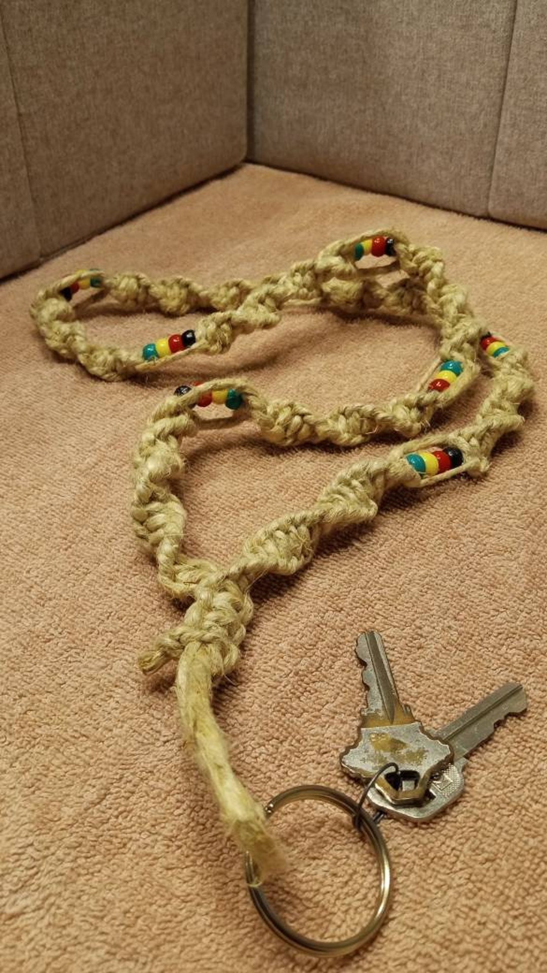 Handmade Hemp Lanyard With Rasta Colors - Etsy