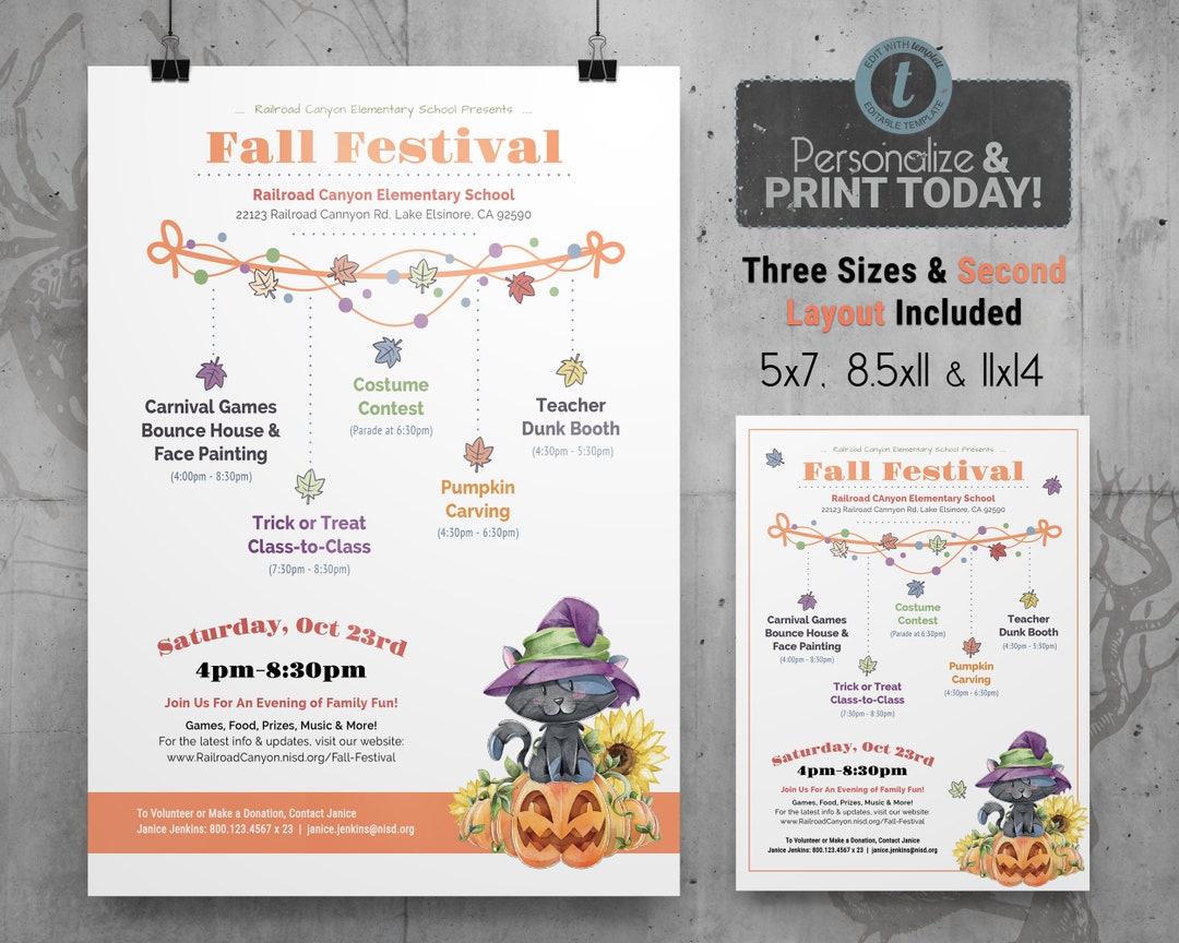 Fall Festival Flyer Template | Edit & Print Today | Fully Customizable ...