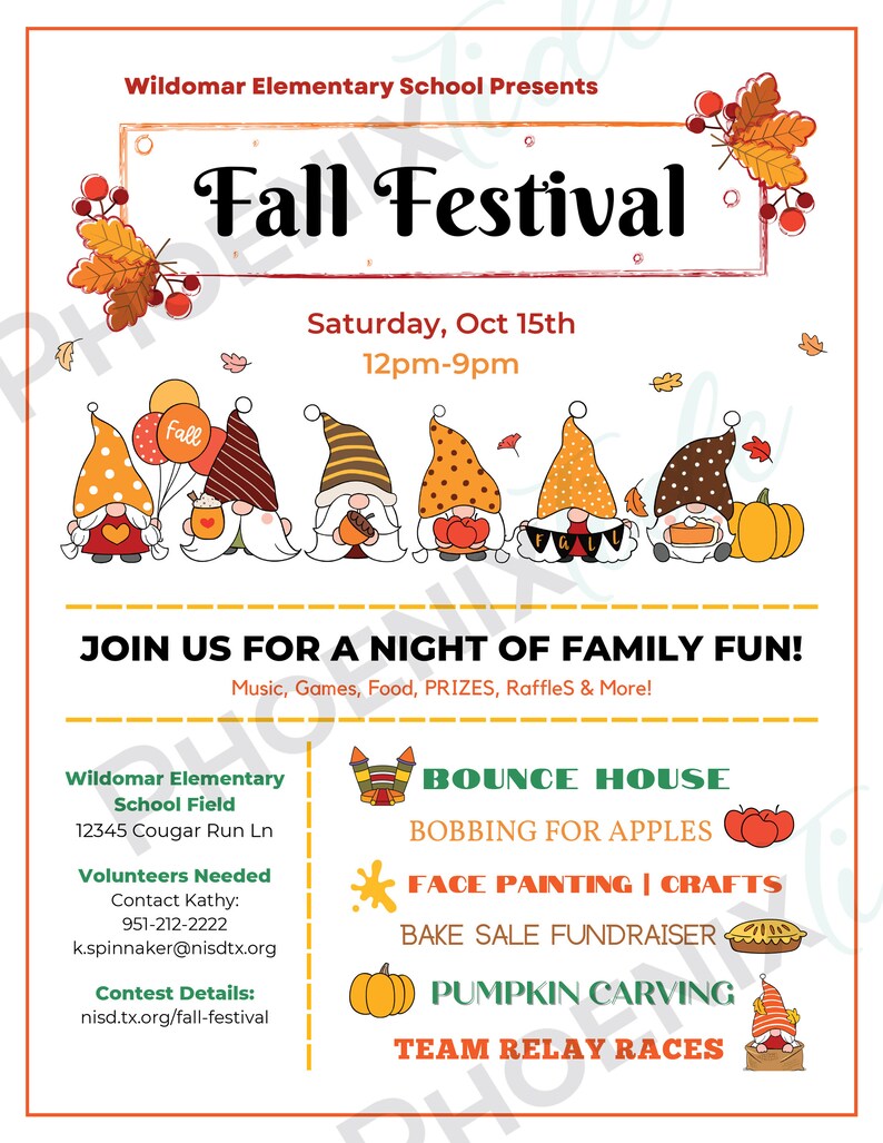 Fall Festival Flyer, Editable, 2 Sizes, Fall Harvest Poster; Church ...