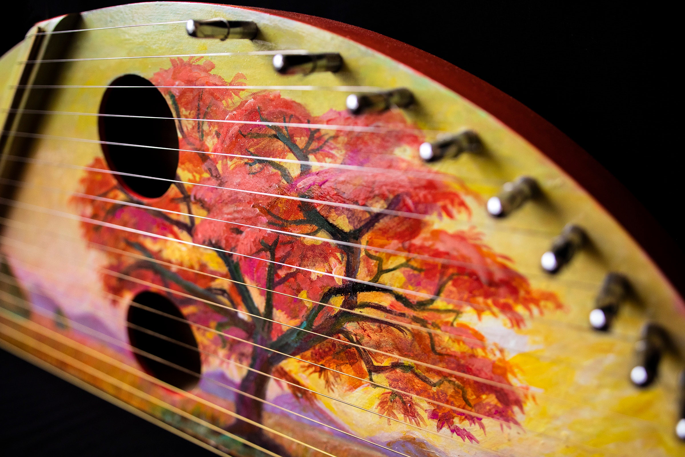 Gusli Autumn 16 strings Lyre Harp Psaltery | Etsy