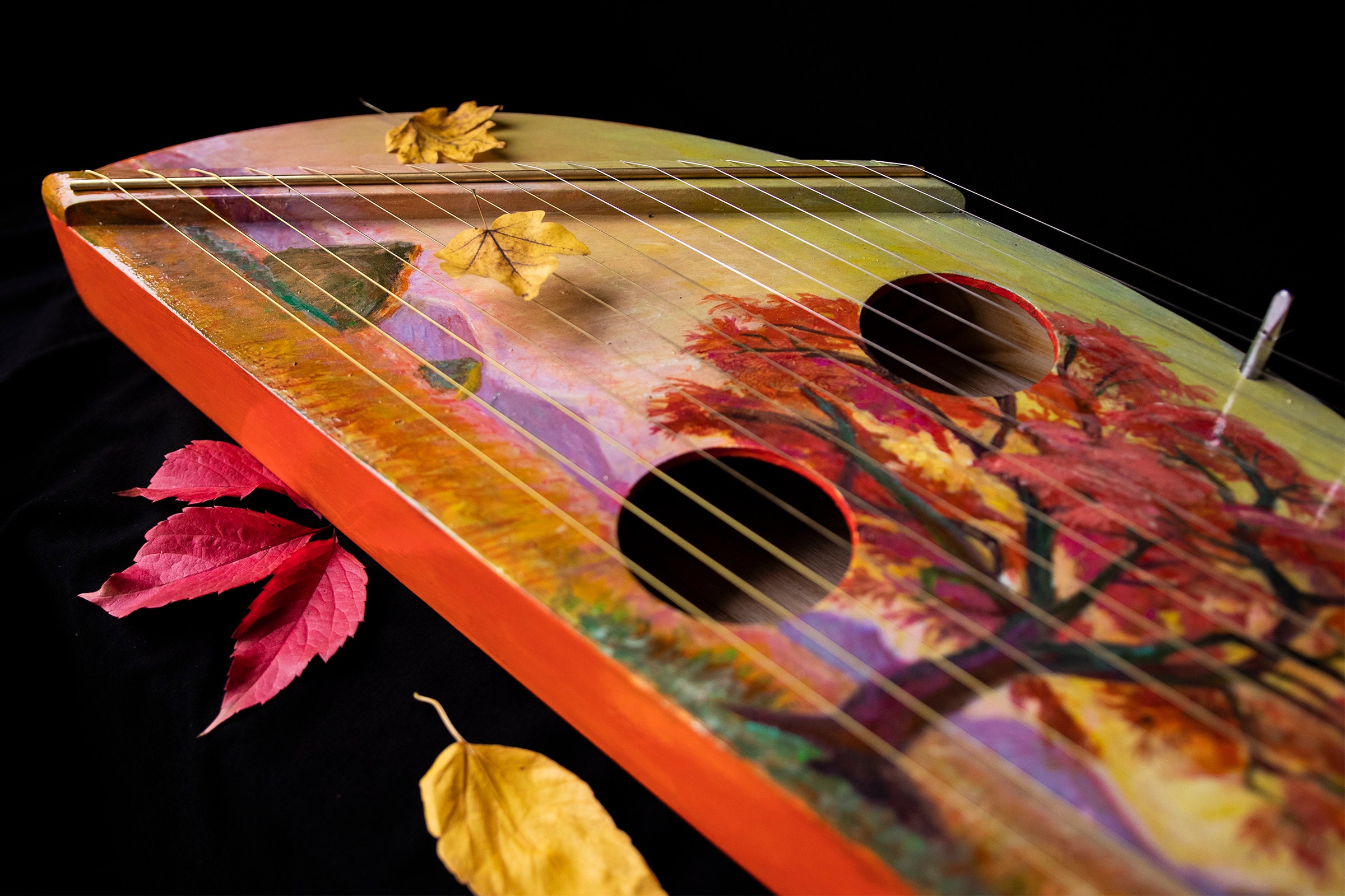 Gusli autumn 16 Strings lyre Harp Psaltery - Etsy UK