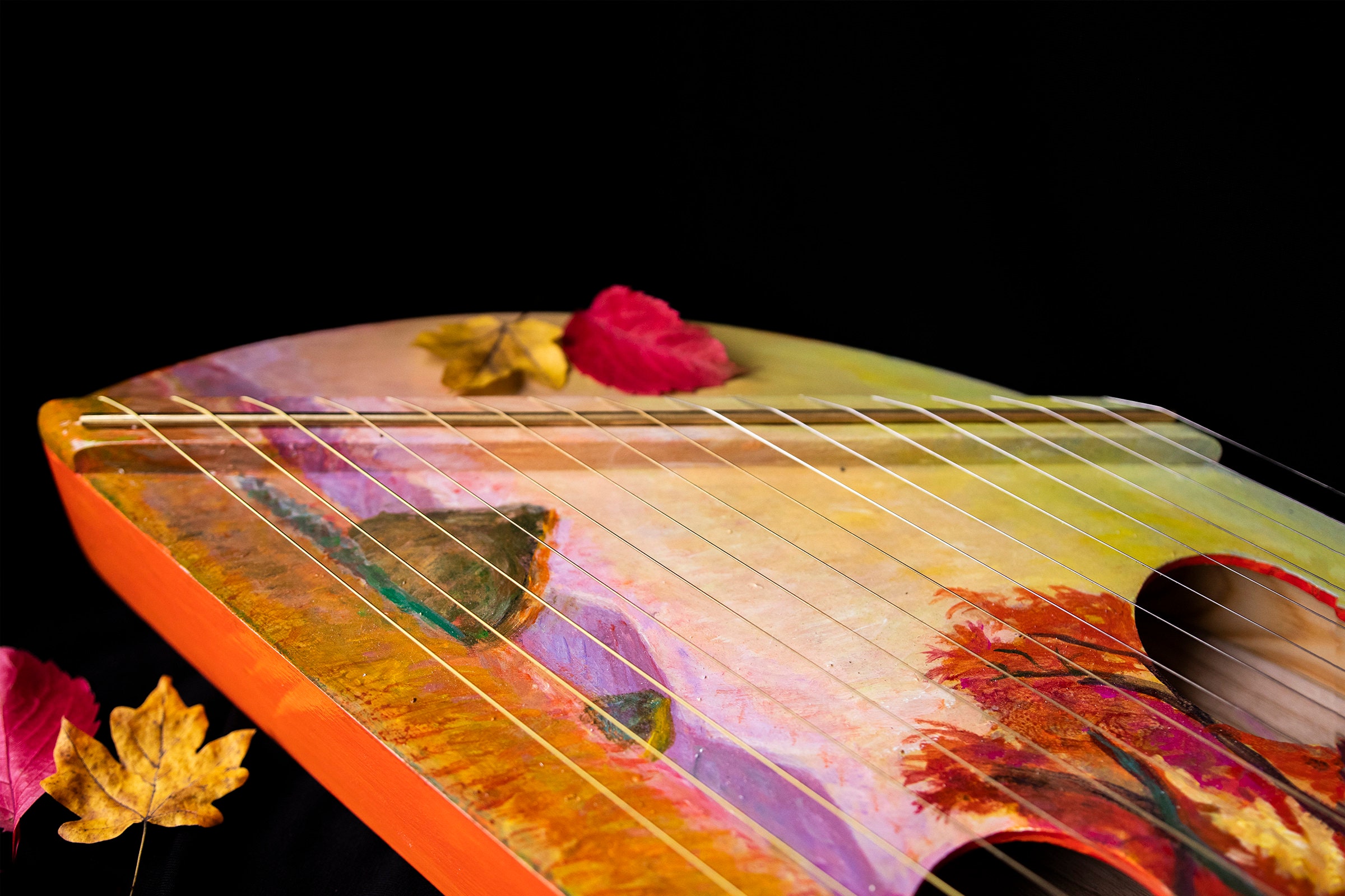 Gusli autumn 16 Strings lyre Harp Psaltery - Etsy UK