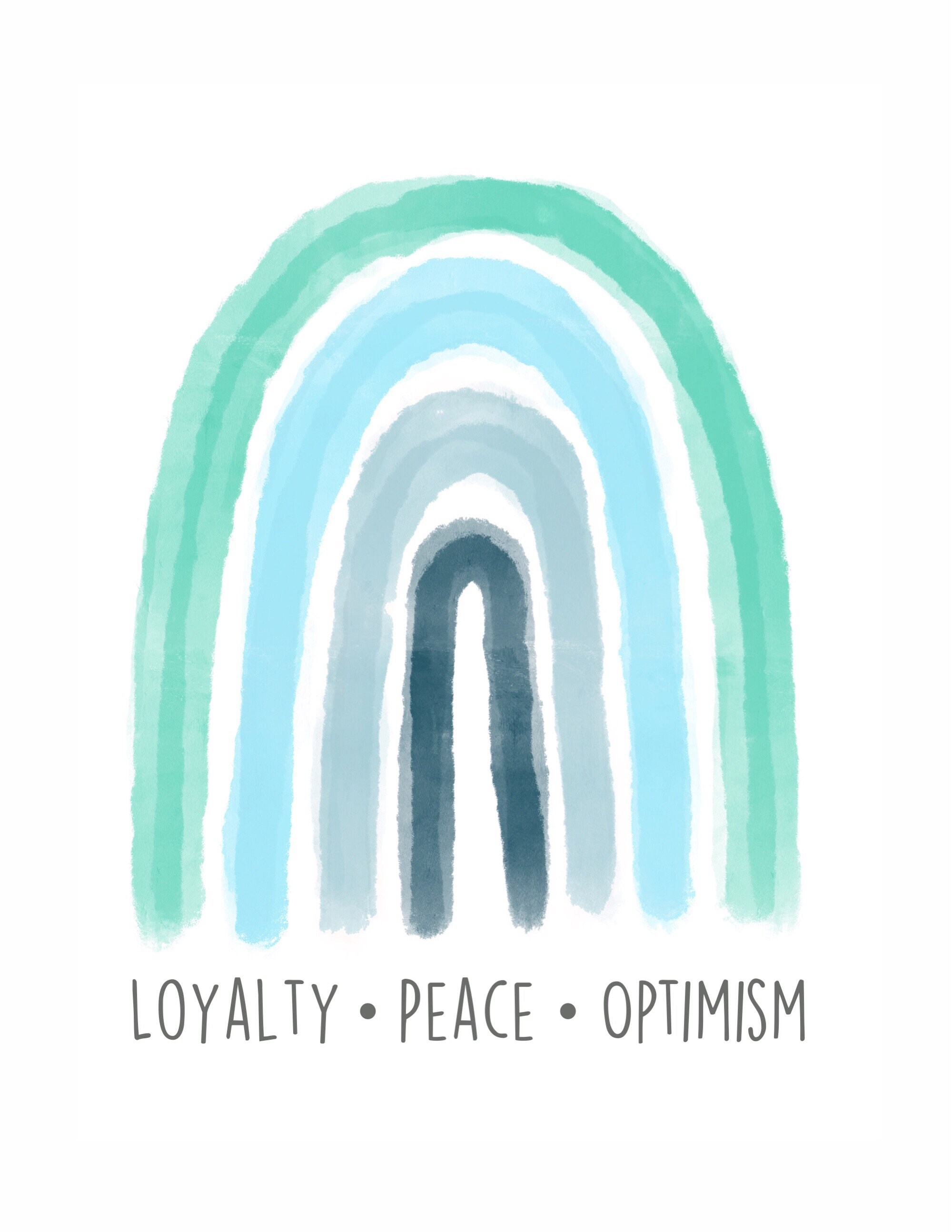 Hand-drawn Watercolor Rainbow in March Aquamarine Birthstone. FREE ...