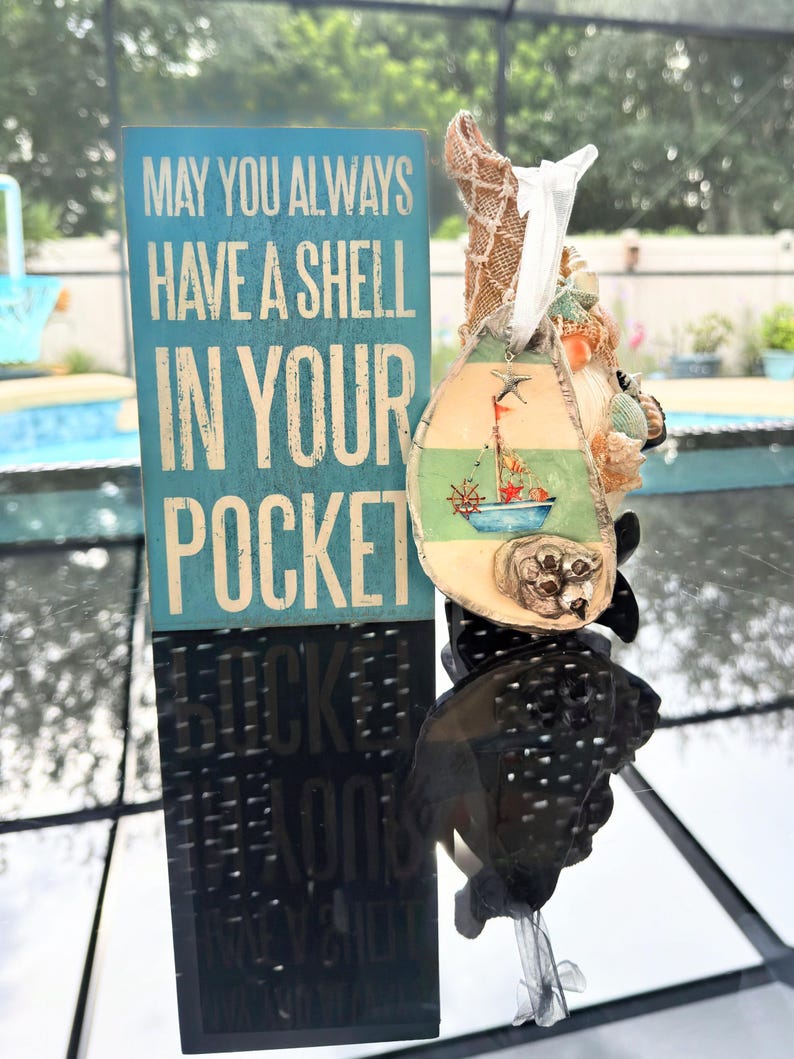 Decoupaged Gold Sea Shells, Oyster Shells Made Locally in Palmetto ...