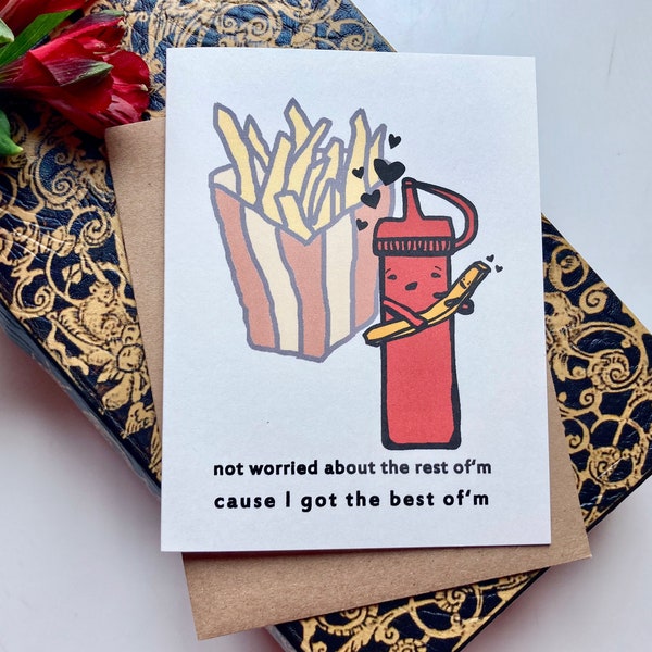 French Fry Valentine Card - Etsy