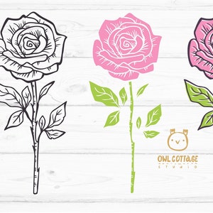 Simple ROSES Svg BUNDLE Rose Svg Rose Clipart Rose Svg Cut - Etsy