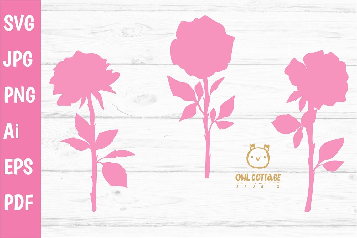 Simple ROSES Svg BUNDLE Rose Svg Rose Clipart Rose Svg Cut | Etsy