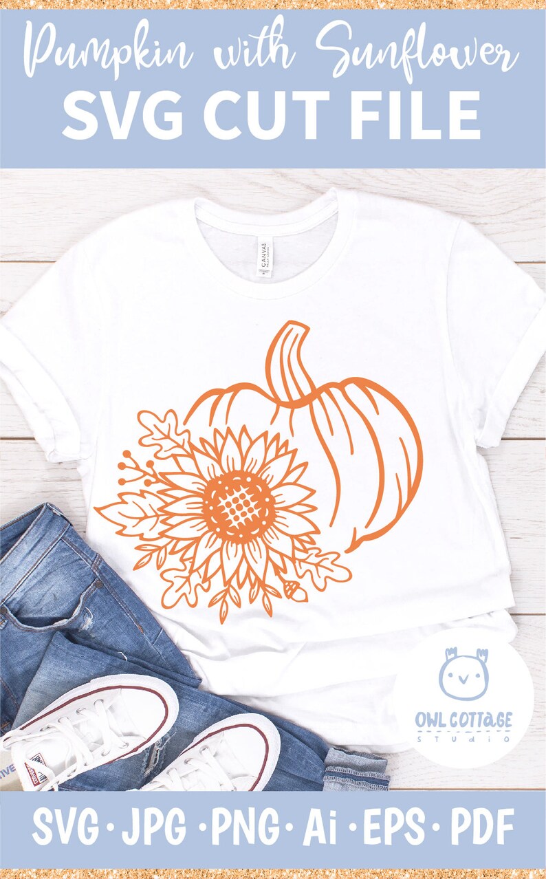 Sunflower Pumpkin Svg Fall Sunflower SVG Pumpkin Vinyl - Etsy