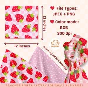 Strawberry Pattern Repeat File for Sublimation or Printing, Seamless ...