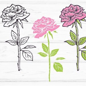 Simple ROSES Svg BUNDLE Rose Svg Rose Clipart Rose Svg Cut - Etsy