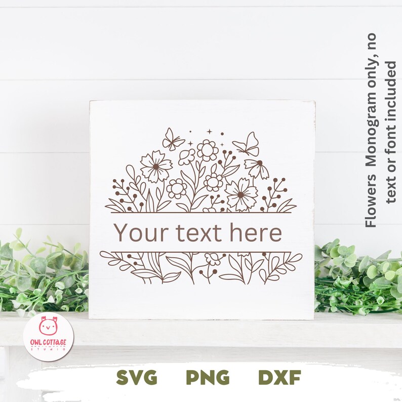 Wildflowers Drawing Cut File| Floral Border SVG, Wildflowers Cut Files ...