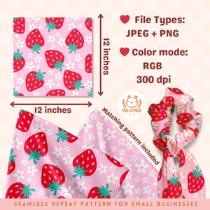 Summer Strawberry Pattern Repeat File for Sublimation or Printing ...