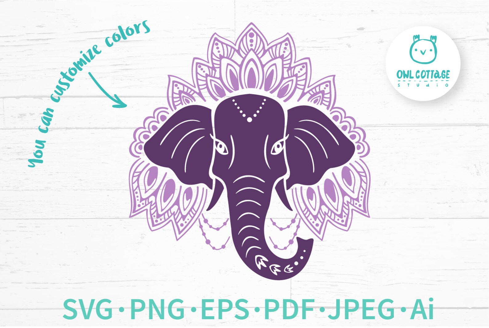 Elephant Mandala Svg Elephant Zentangle Svg Indian Elephant | Etsy