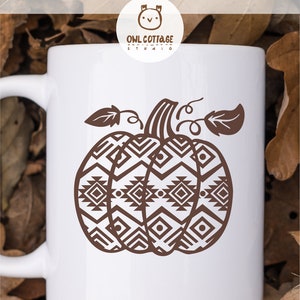 Aztec Pumpkin Svg, Patterned Pumpkin Cut File , Pumpkin Vinyl Shirts ...