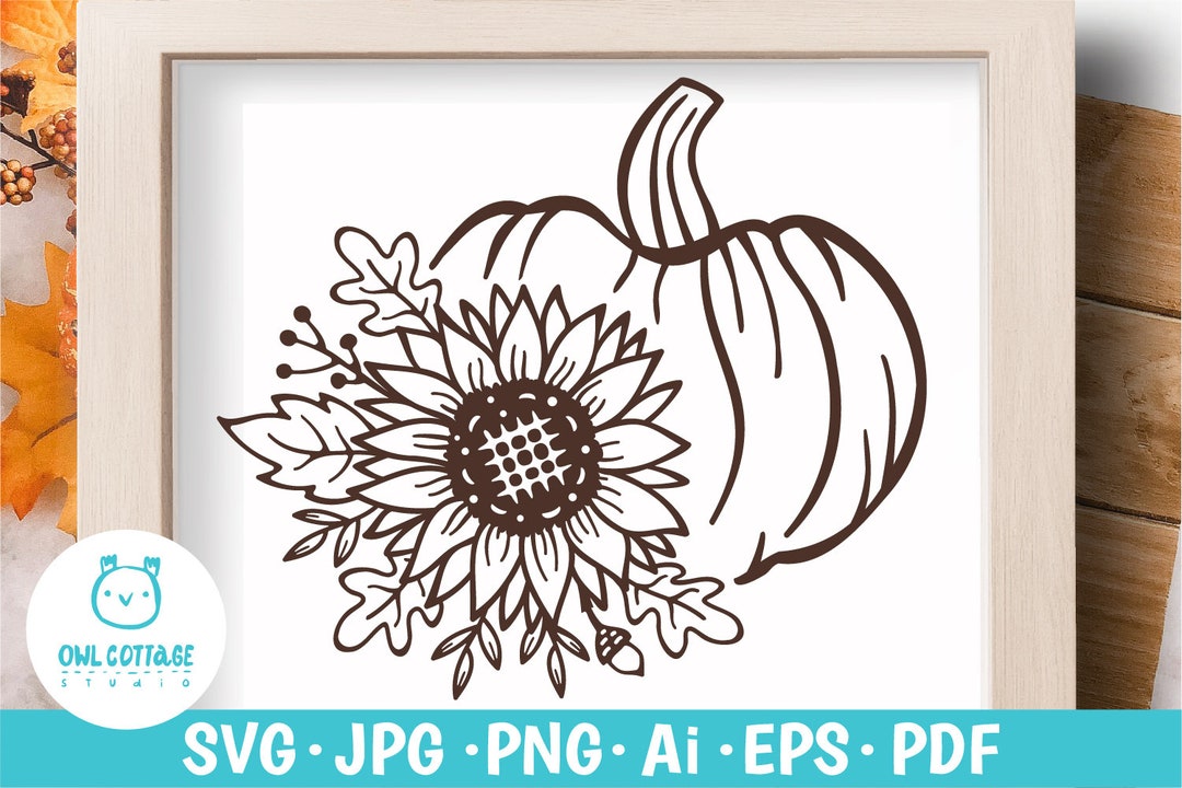 Sunflower Pumpkin Svg Fall Sunflower SVG Pumpkin Vinyl - Etsy