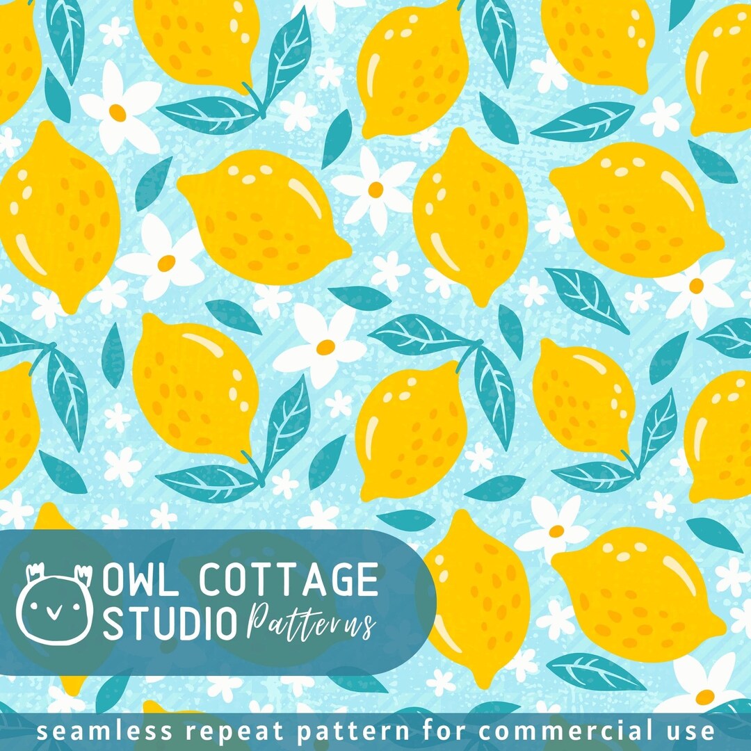 Summer Lemon Bloom Repeat Pattern File for Sublimation or Printing ...