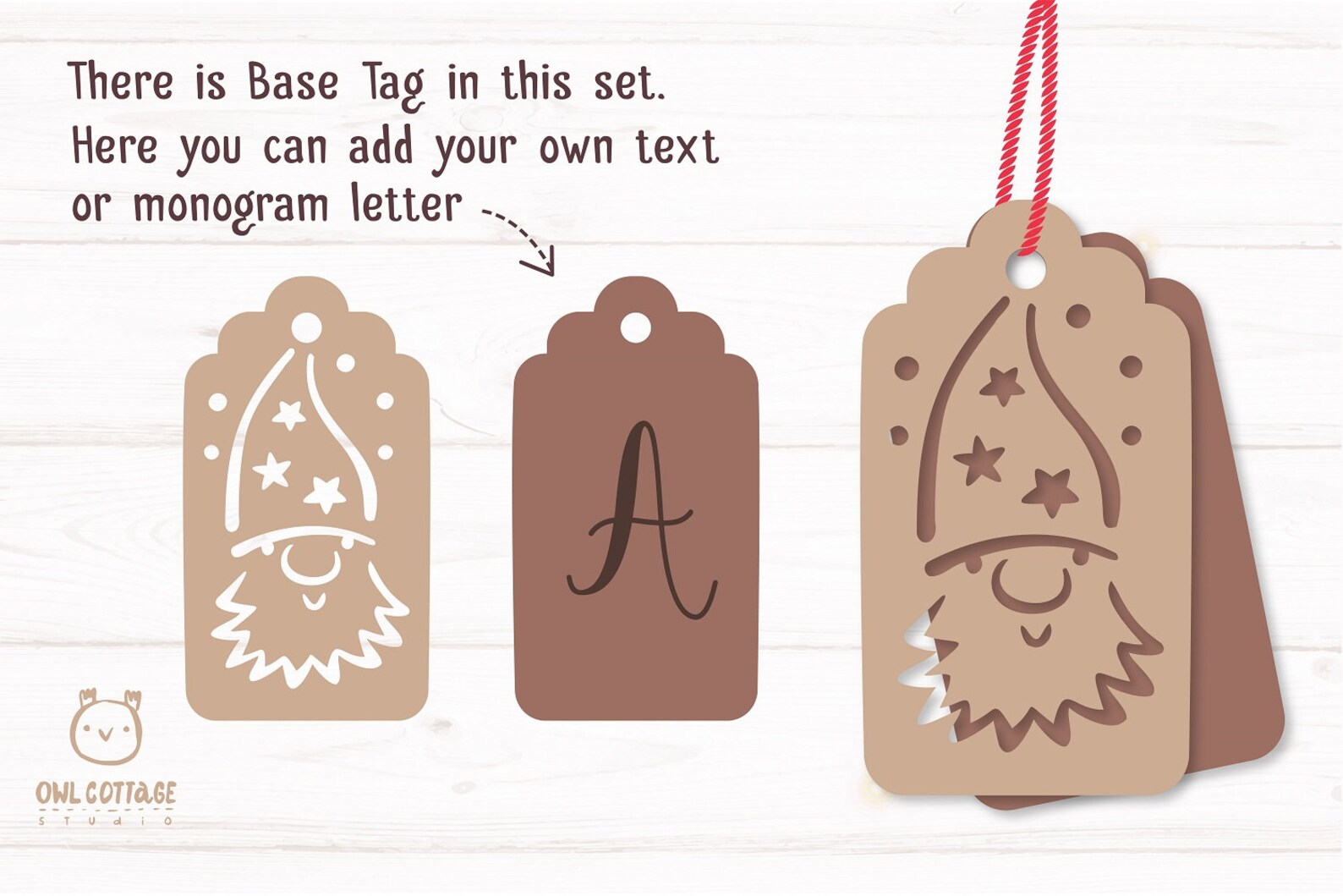 Christmas Gnomes Gift Tags SVG Set, Xmas Gnome Decor , Gift Tags Decor ...