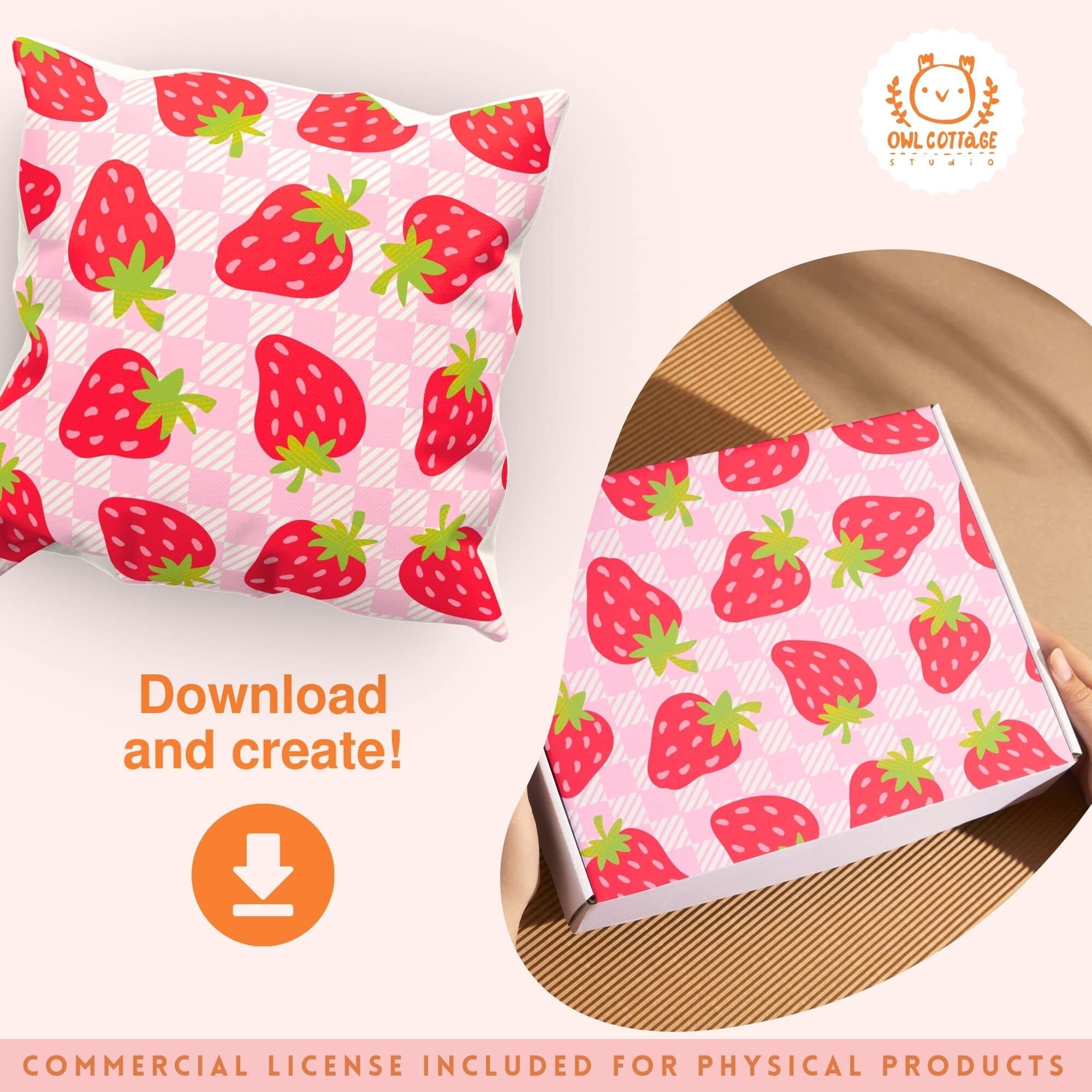 Strawberry Pattern Repeat File for Sublimation or Printing, Seamless ...