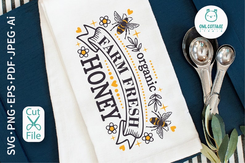 Farm Fresh Honey SVG Honey Packaging Design Cut File Honey - Etsy