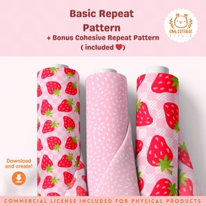 Strawberry Pattern Repeat File for Sublimation or Printing, Seamless ...