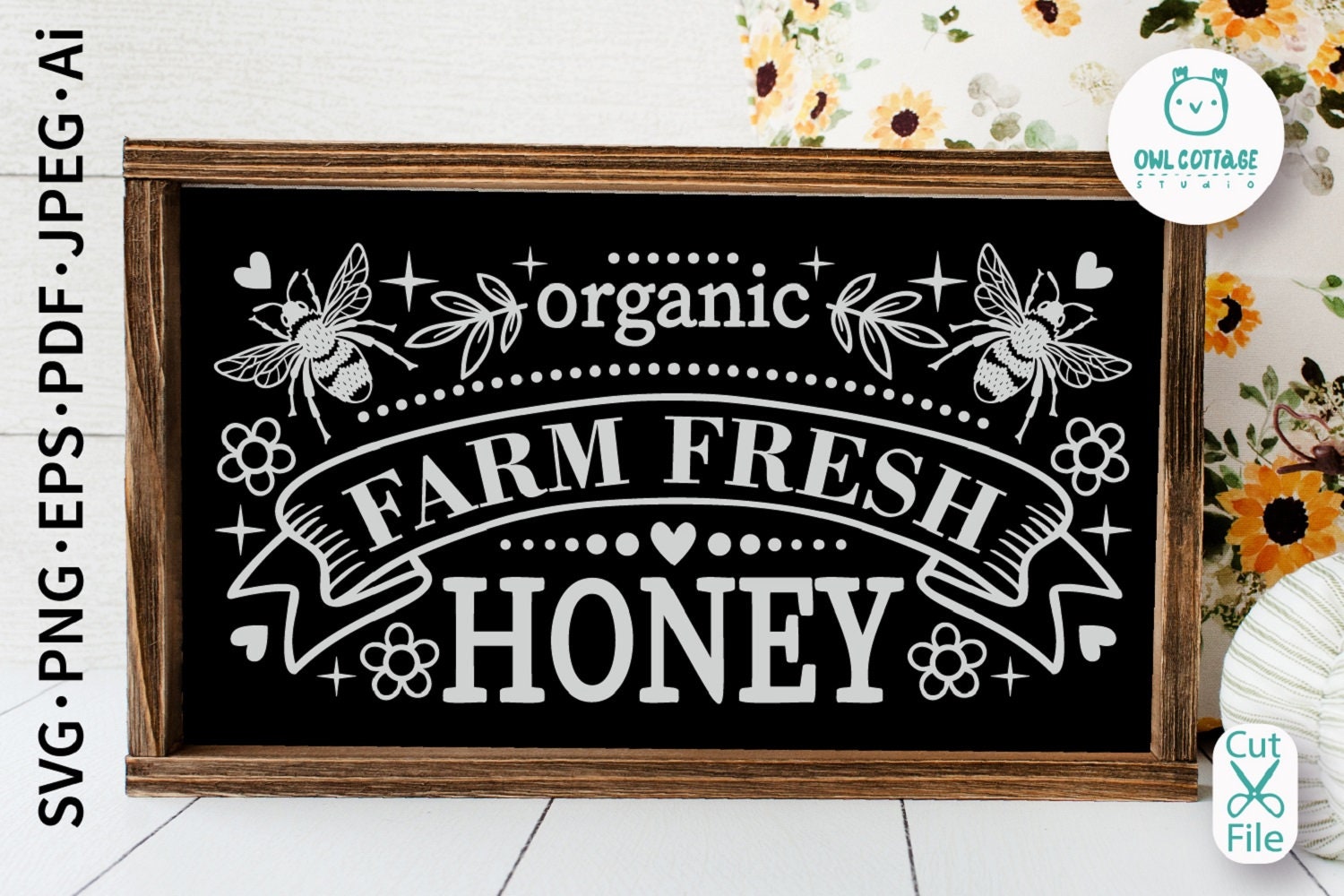 Farm Fresh Honey SVG| Honey Packaging Design Cut File| Honey Label ...