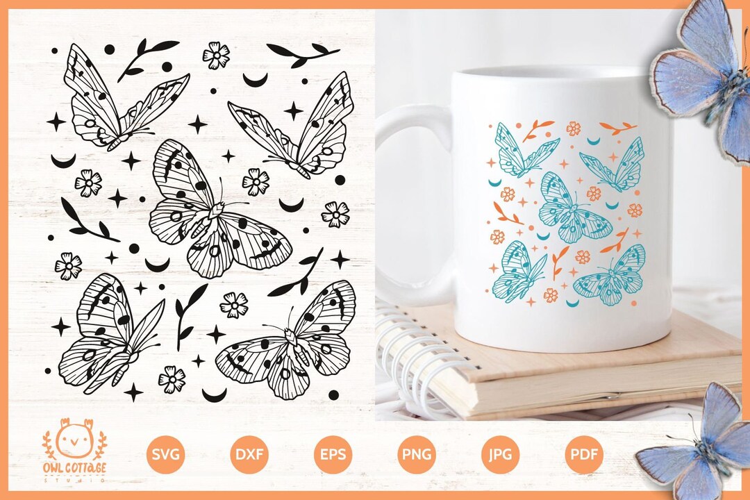 Butterfly Pattern Cut File Flying Butterflies SVG Butterfly - Etsy