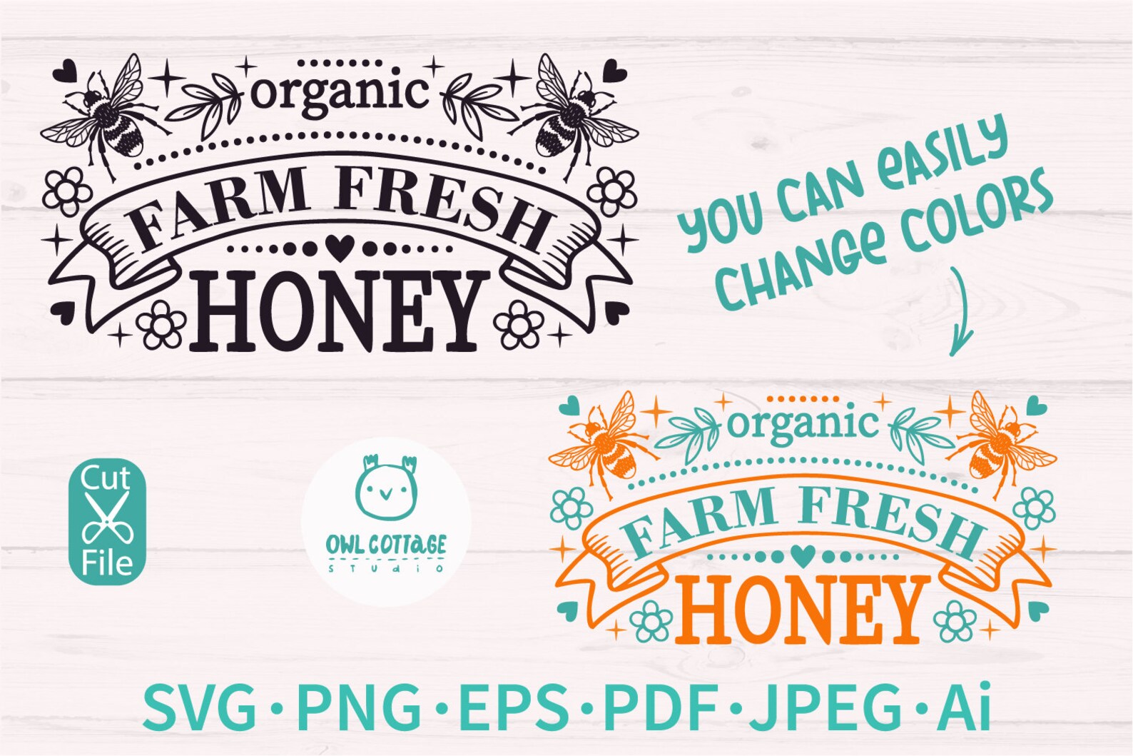 Farm Fresh Honey SVG Honey Packaging Design Cut File Honey - Etsy