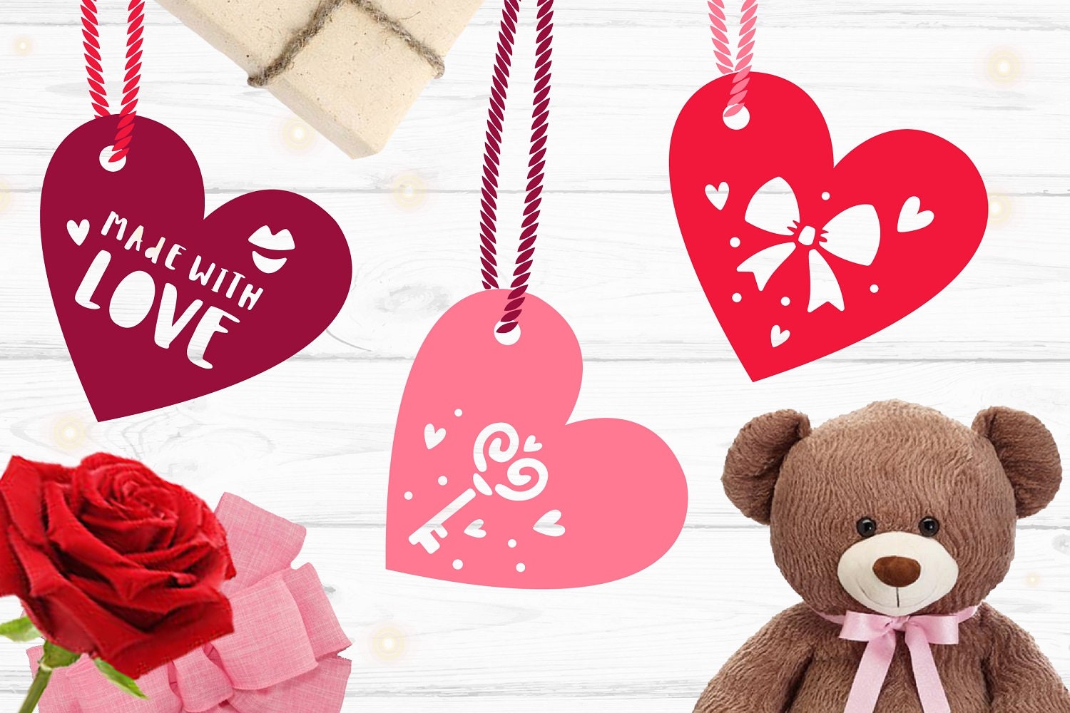 Valentines Day Gift Tags SVG Bundle Valentine Decor Gift - Etsy