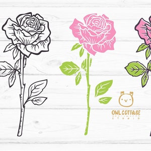 Simple ROSES Svg BUNDLE Rose Svg Rose Clipart Rose Svg Cut - Etsy