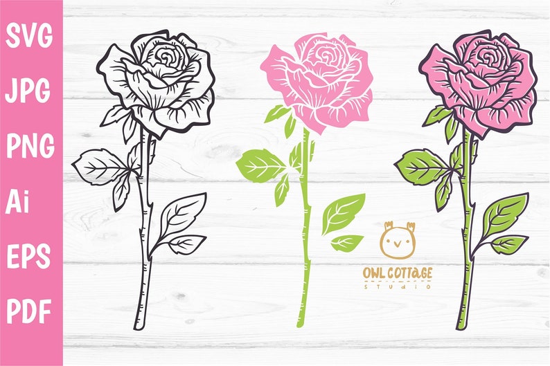 Simple ROSES Svg BUNDLE Rose Svg Rose Clipart Rose Svg Cut | Etsy