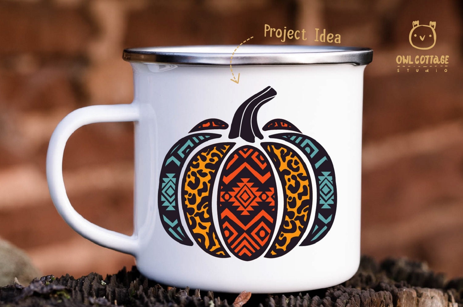 Aztec Cheetah Pumpkin svg Patterned Pumpkin cut file | Etsy