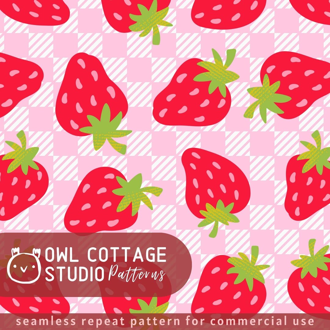 Strawberry Pattern Repeat File for Sublimation or Printing, Seamless ...