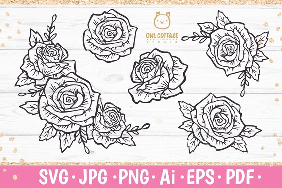 Rose SVG Rose PNG Wedding Flowers Flowers SVG Rose - Etsy
