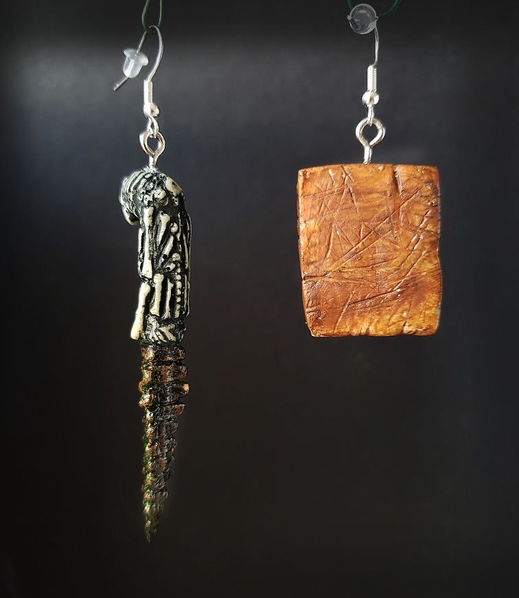 Evil Dead Kandarian Dagger and Necronomicon Earrings - Etsy