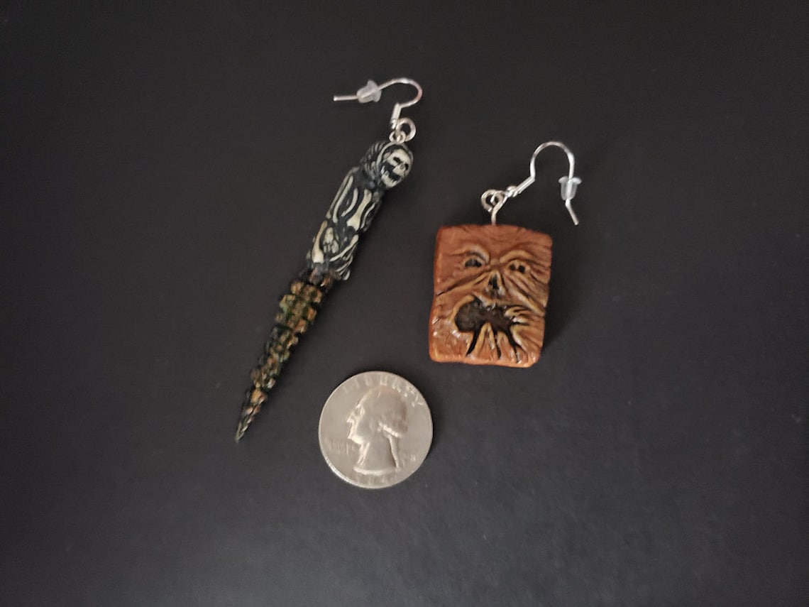 Evil Dead Kandarian Dagger and Necronomicon Earrings | Etsy