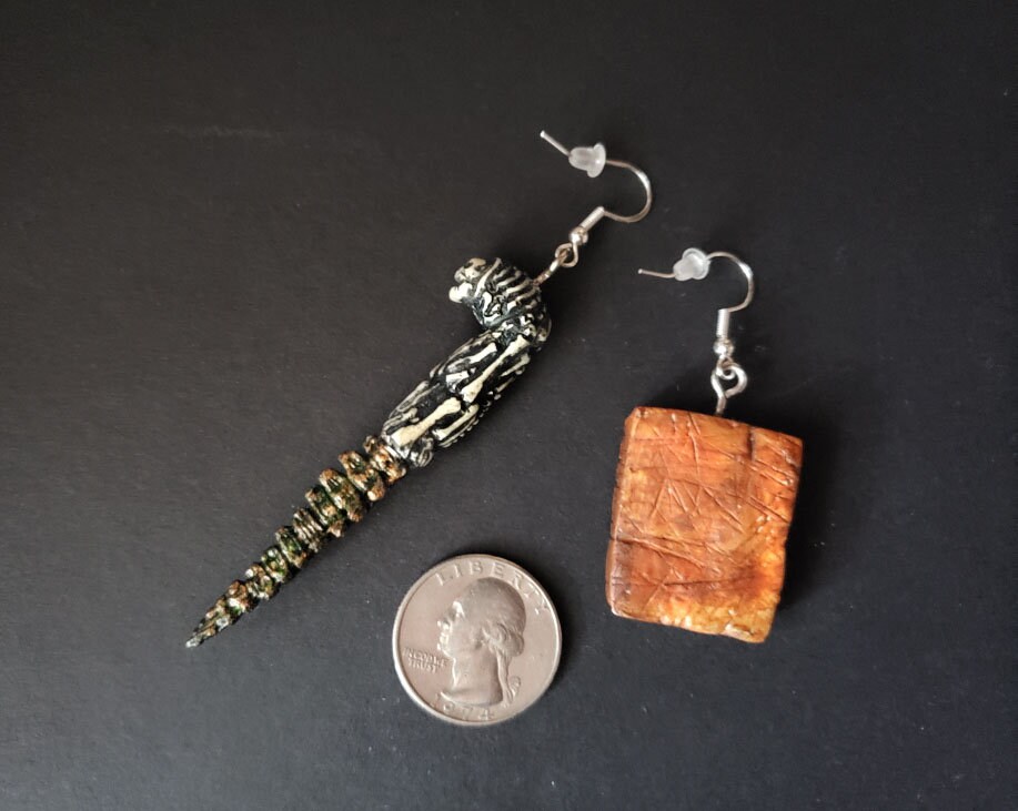 Evil Dead Kandarian Dagger and Necronomicon Earrings | Etsy