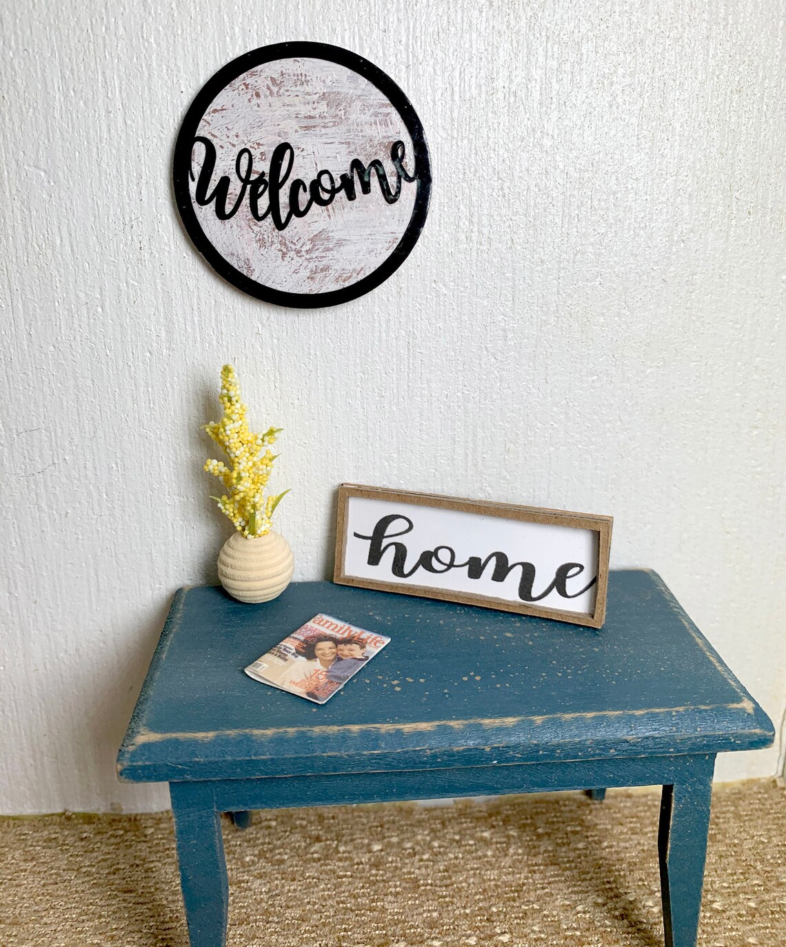 Miniature Welcome Sign Wall Decor Sign for Dollhouse - Etsy