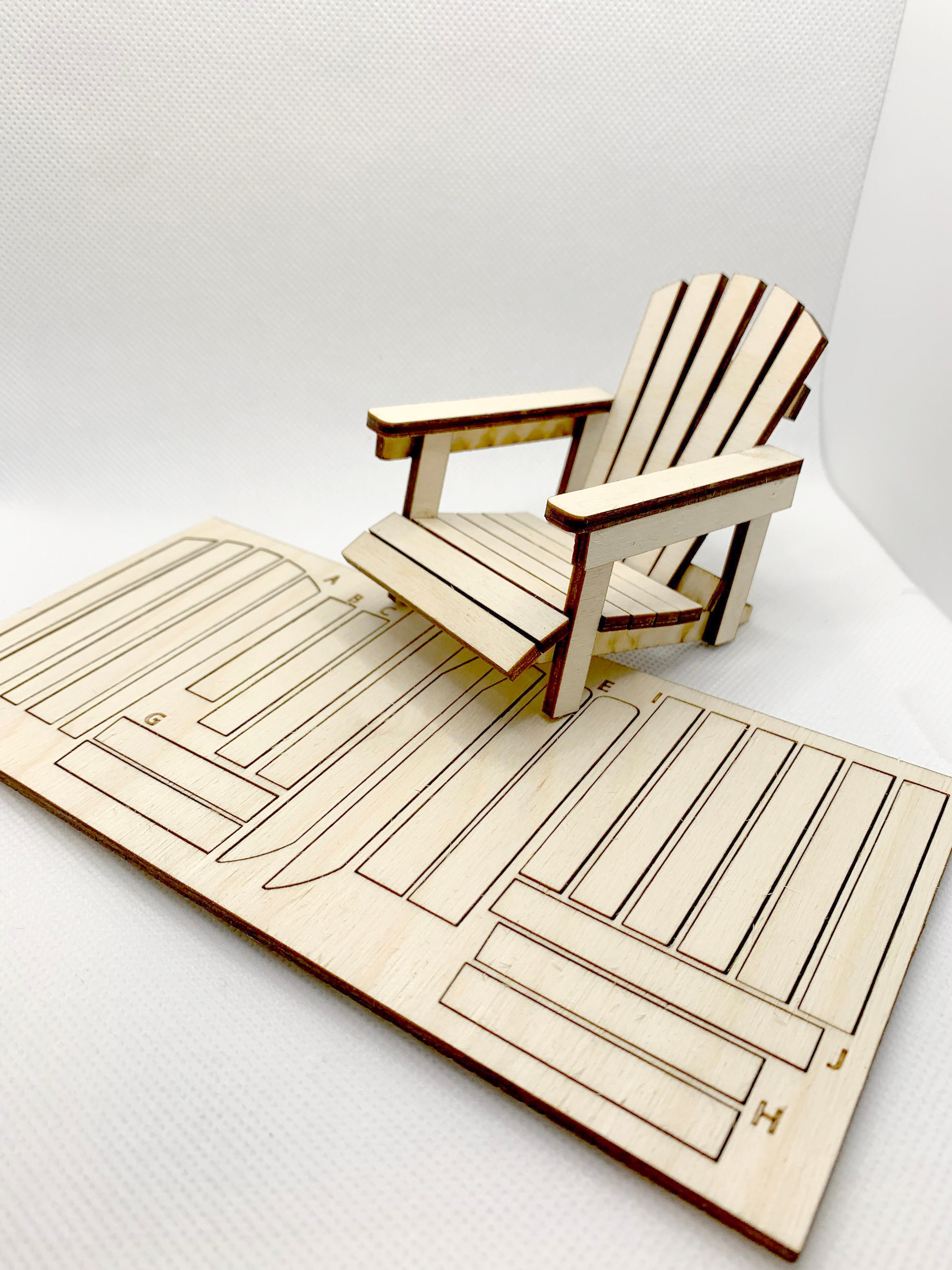 SVG DOWNLOAD Miniature Adirondack Chair DIY 1:12 Scale - Etsy