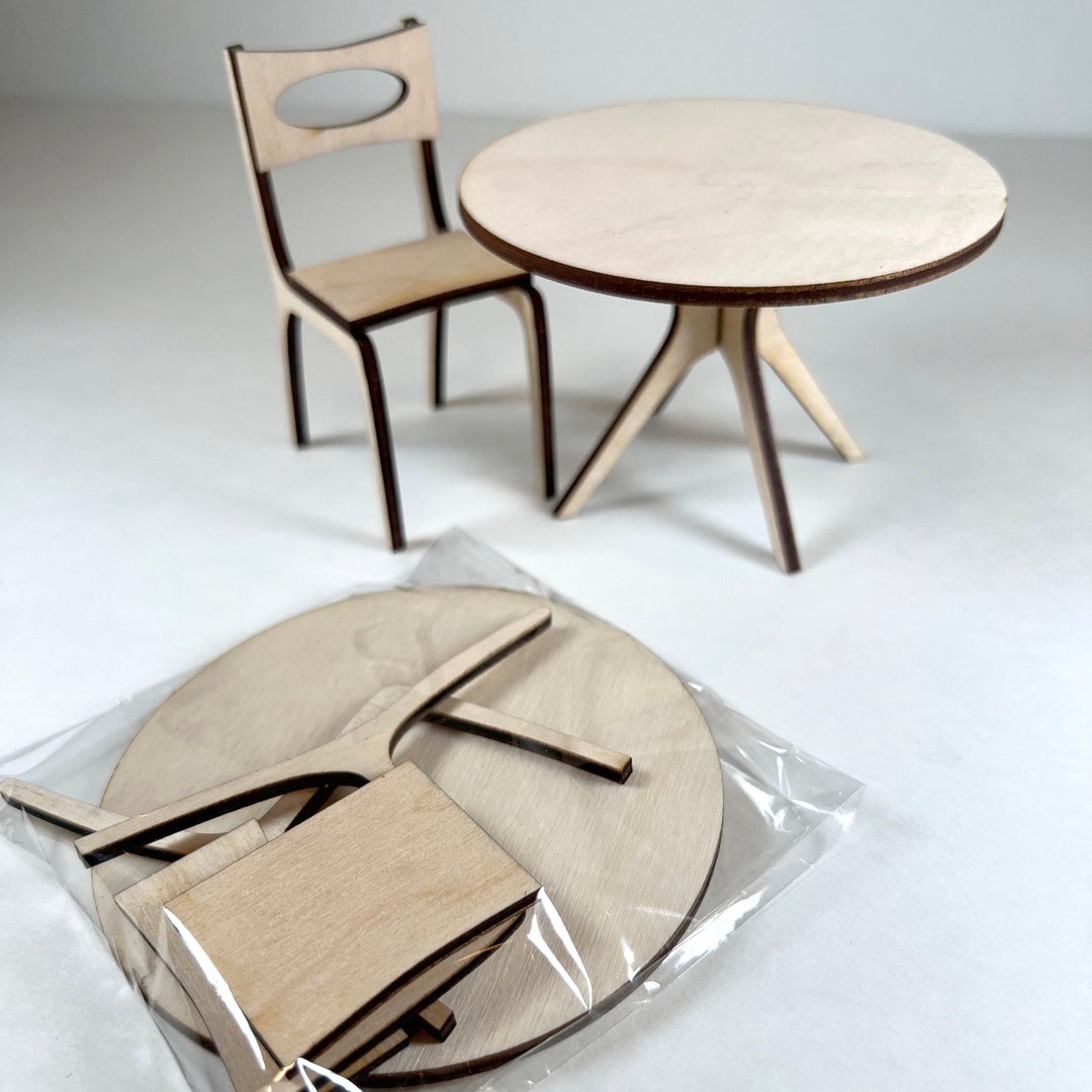 Miniature Table and Chair DIY Set - 1:12 Scale - Etsy