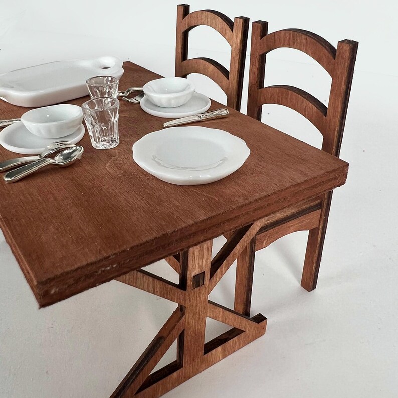 Dollhouse Miniature Dining Table Essentials | 1:12 Scale Kitchen Food ...