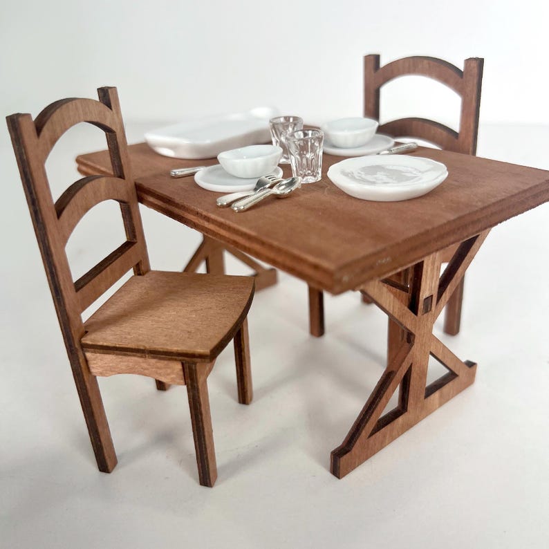 Dollhouse Miniature Dining Table Essentials | 1:12 Scale Kitchen Food ...