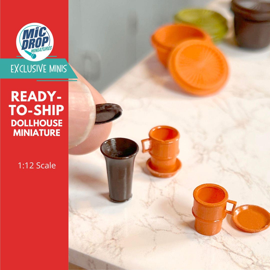 Miniature Vintage Cups With Removable Lids; 1:12 Scale - Etsy