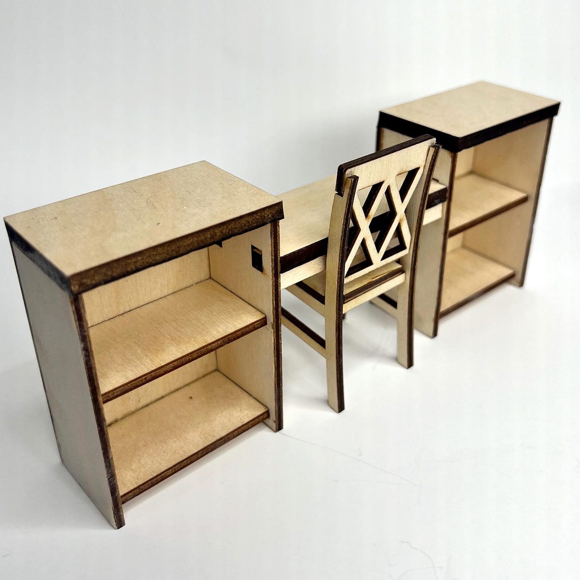 DIY Dollhouse Miniature Computer Desk and Chair - 1:12 Scale - Etsy