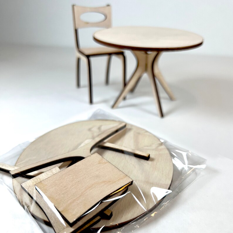 Miniature Table and Chair DIY Set - 1:12 Scale - Etsy