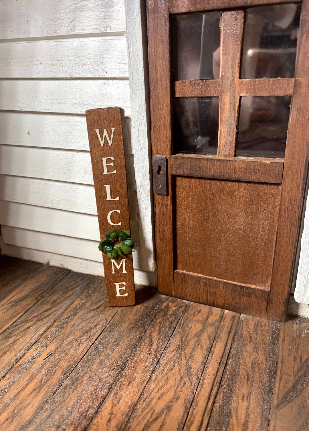 Miniature Front Door Welcome Sign - 1:12 Scale Farmhouse Sign - Sign ...